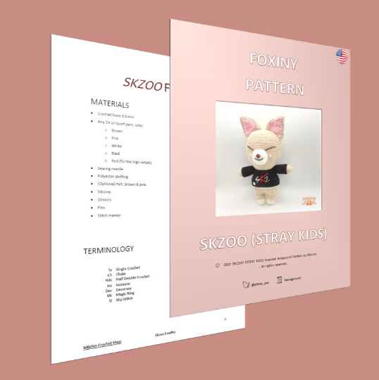 FOXINY SKZOO Amigurumi Crochet Pattern – Miishin Shop